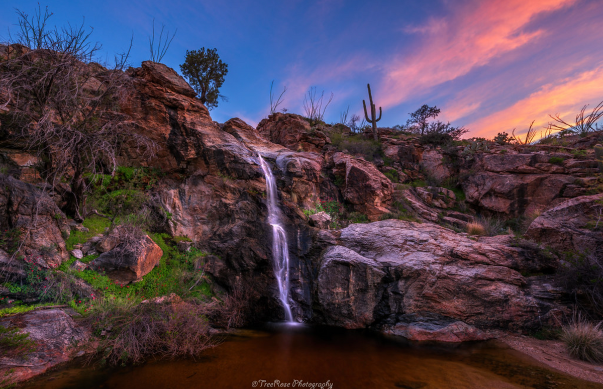 Desert Waterfall Sunset 2 – Ian Russell Gallery