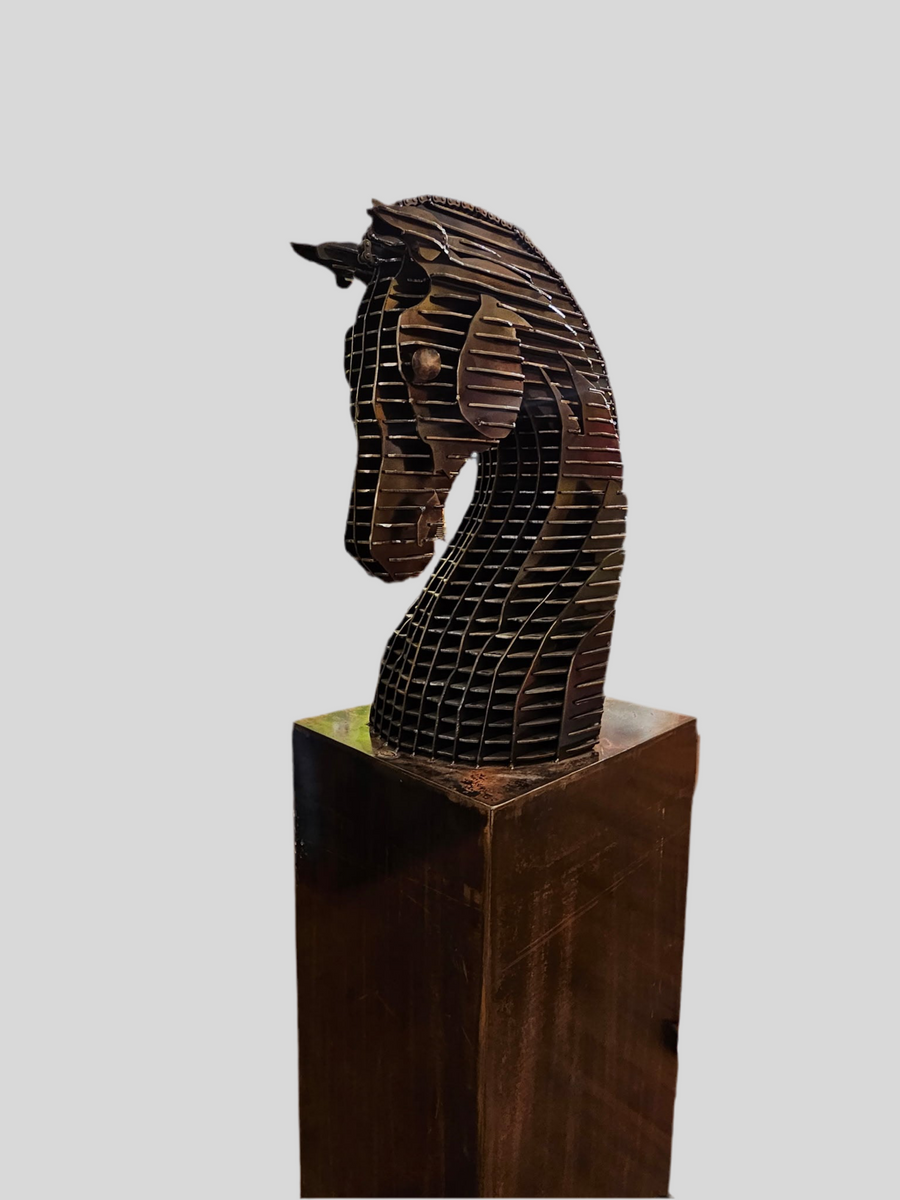 "Handcrafted Metal Horse" Sculpture by John Benedict – Ian Russell Gallery