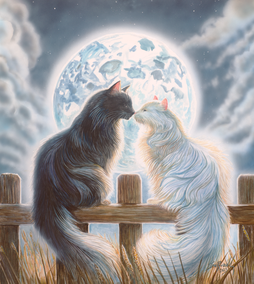 Original Watercolor Painting "Full Moon Feelings" – Ian Russell Gallery