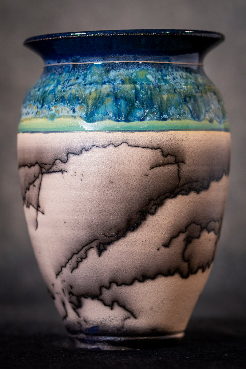 Vase- Blue Glaze – Ian Russell Gallery