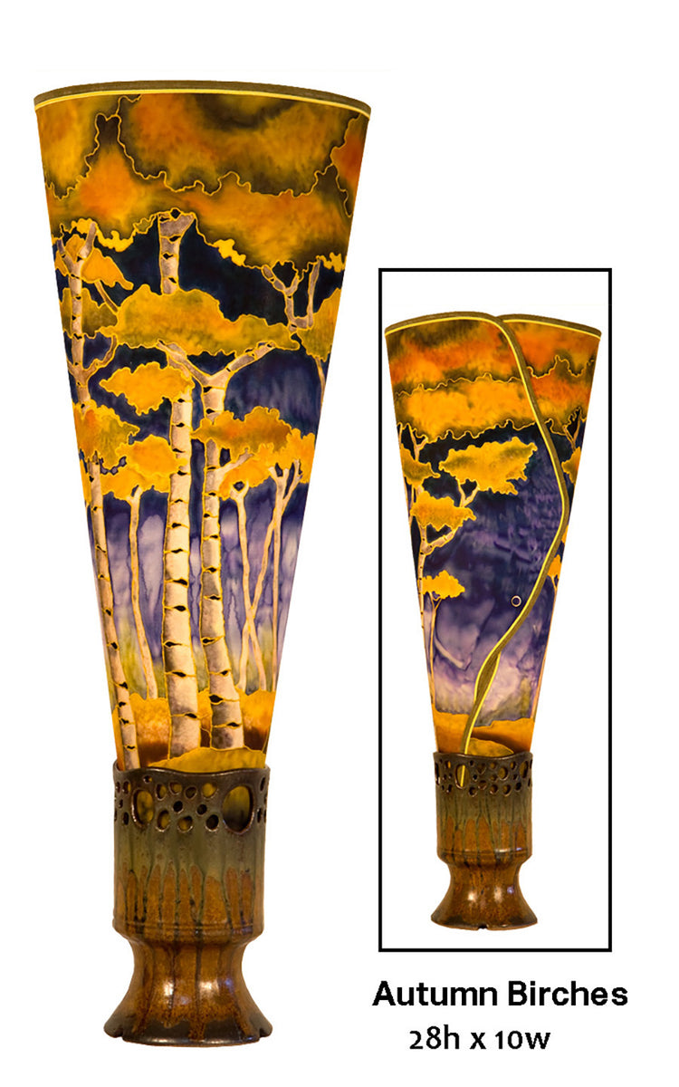 Autumn Birches Silk Lamp – Ian Russell Gallery