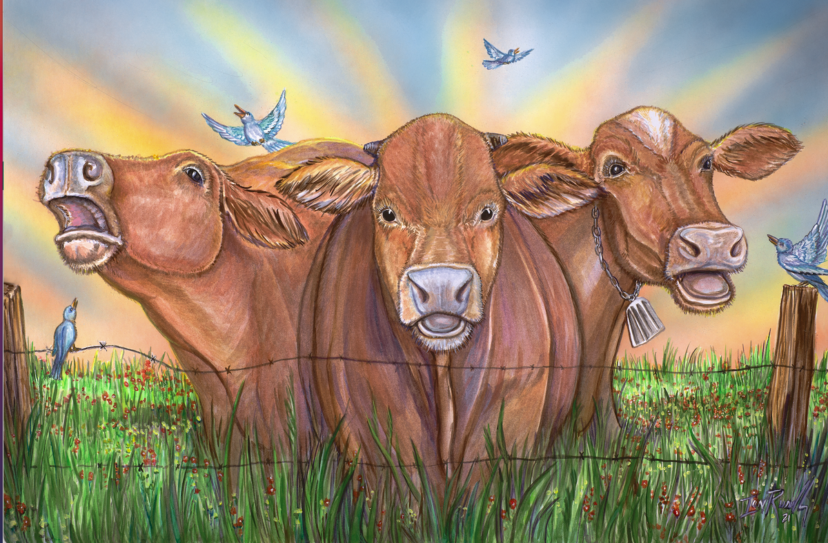 Original Watercolor Painting- "Cow Chorus" – Ian Russell Gallery