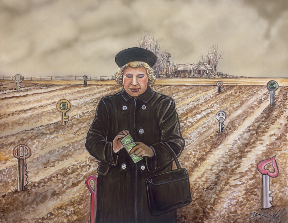 Original Watercolor Painting- "Selling Off the Farm" – Ian Russell Gallery